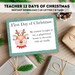 12 Days of Christmas Teacher Gift Tags, Teacher Christmas Gift ...