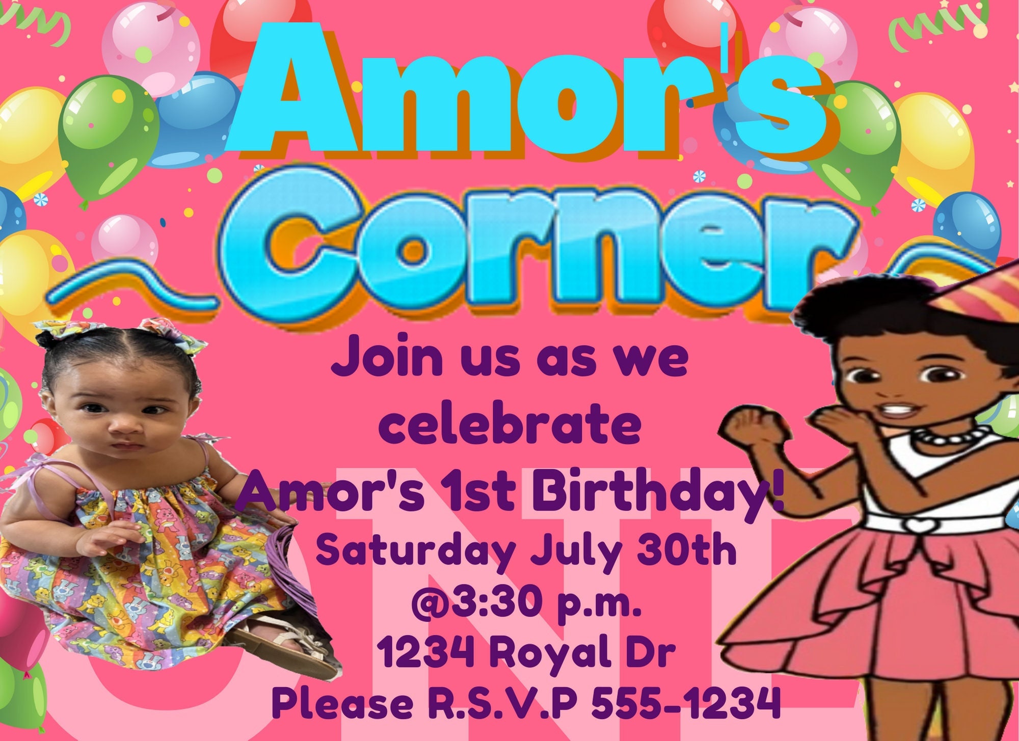 Editable Birthday Invitation Gracie s Corner Download Now Etsy