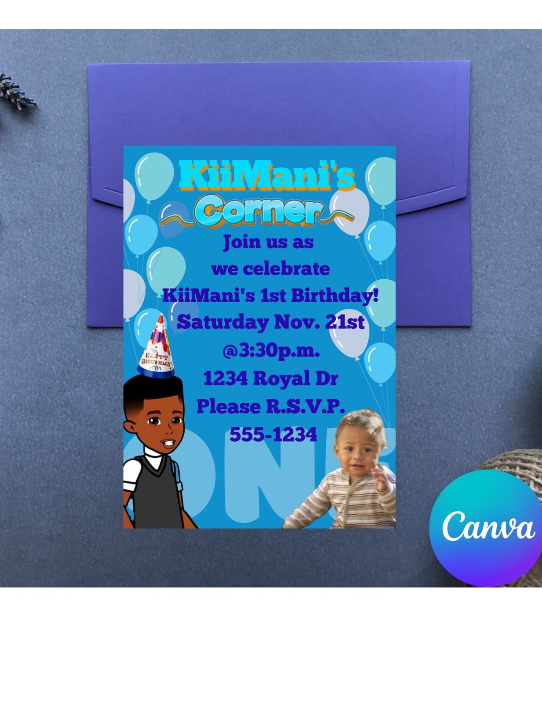 Gracie’s Corner Boy Birthday Party Invitation Digital Editable Template ...