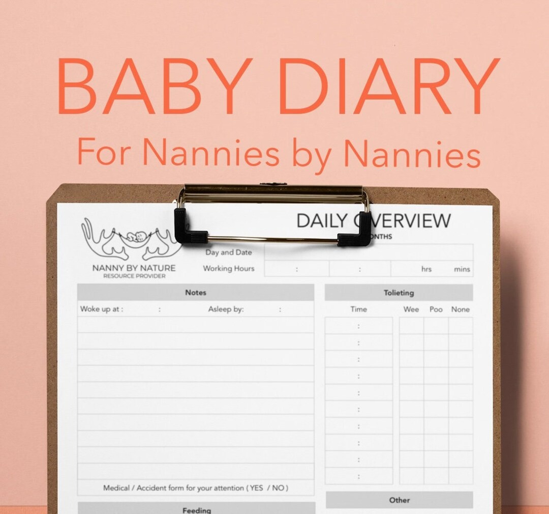 Baby Nanny Diary, Baby Report, Professional Log Tracker Journal ...