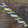 Turquoise Blue Orange & White Boondoggle Keychain Corkscrew Twist ...
