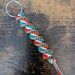 Turquoise Blue Orange & White Boondoggle Keychain Corkscrew Twist ...
