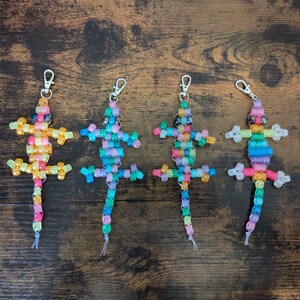 Glow in the Dark Beaded Lizard Keychain Gecko Keychain Pony Bead Lizard ...
