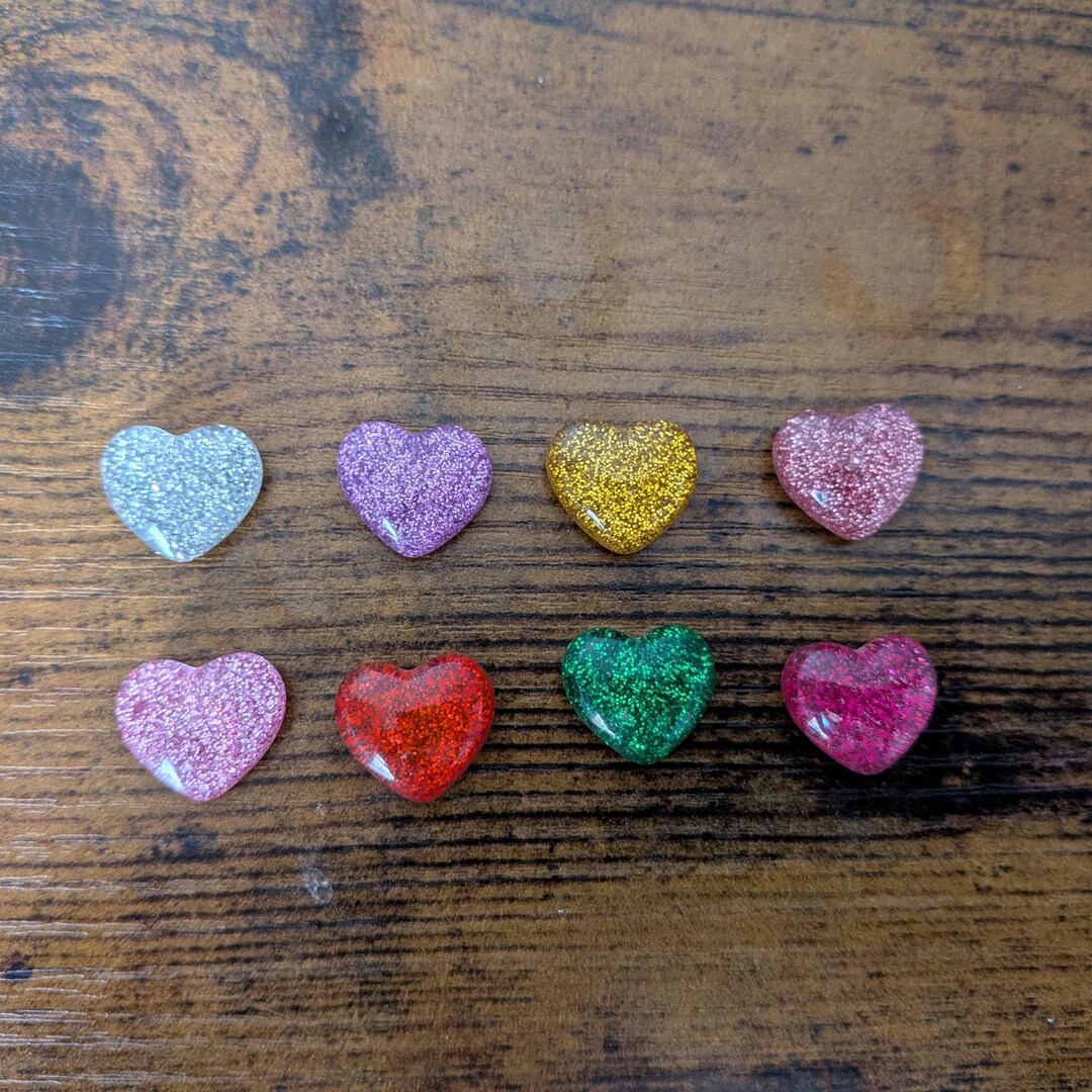 Mini Magnets - Shiny Hearts | Set of 8 | Shiny Glitter Magnets ...