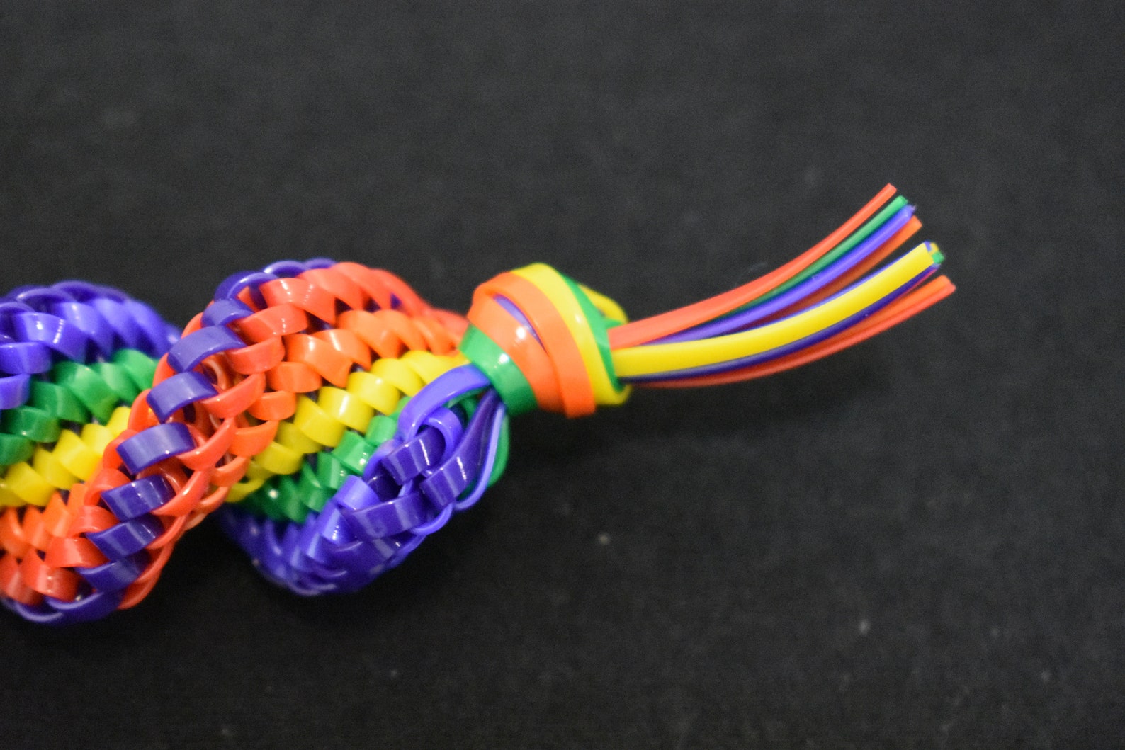 Chunky Rainbow Boondoggle Keychain Rainbow Rexlace Keychain - Etsy
