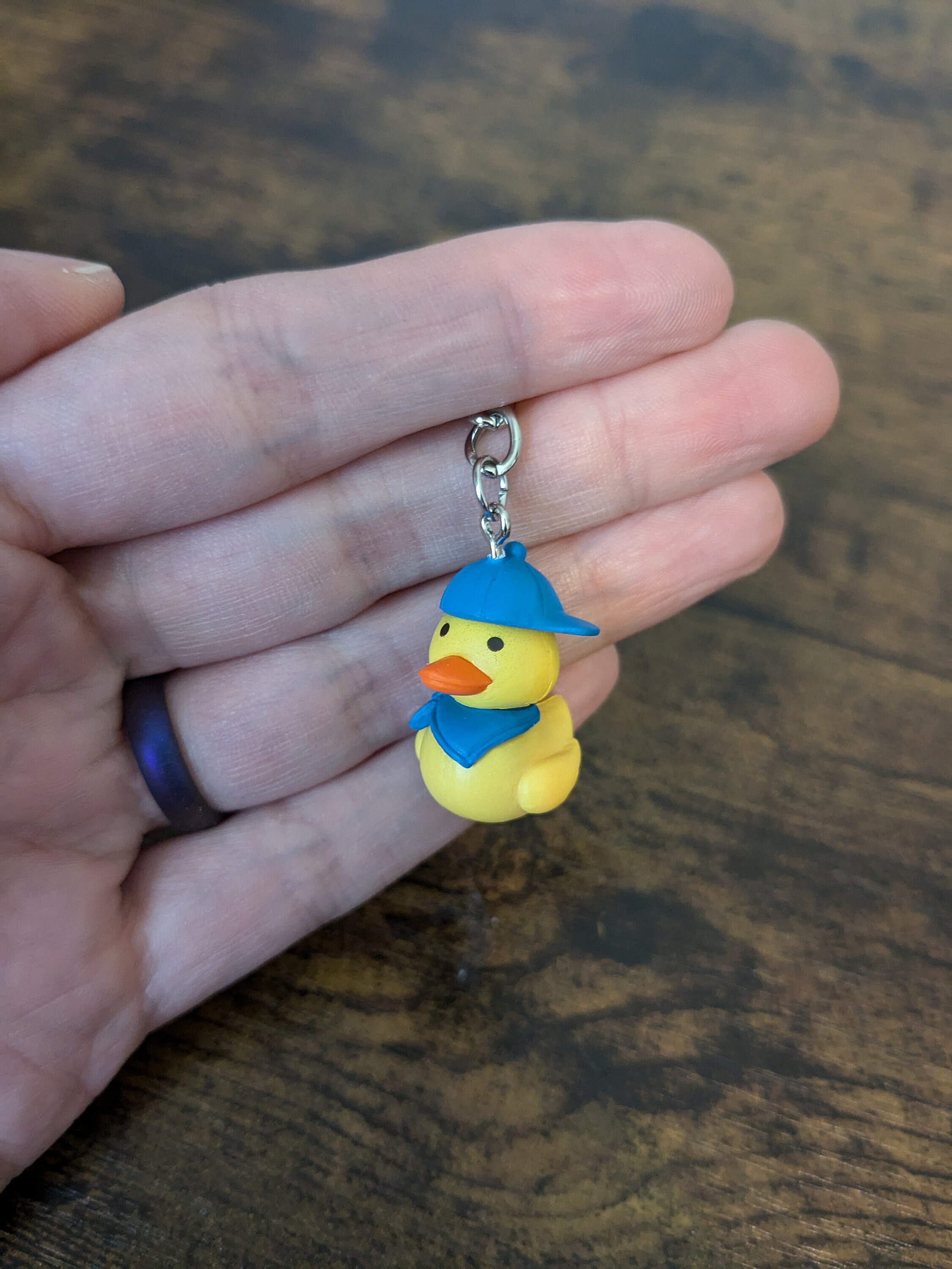 Cute Yellow Rubber Duck With Blue Hat and Bandana Keychain | Baby ...