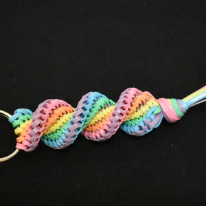 Chunky Rainbow Boondoggle Keychain | Rainbow Rexlace Keychain | Rainbow ...