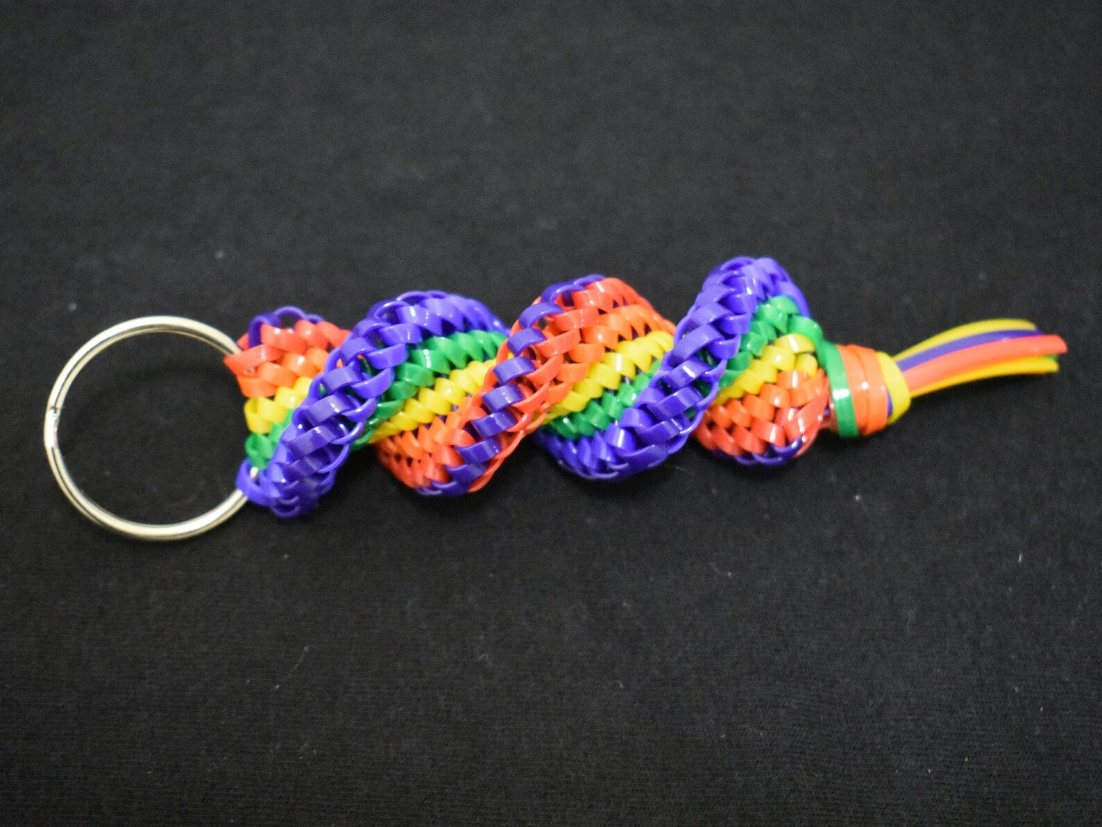 Chunky Rainbow Boondoggle Keychain Rainbow Rexlace Keychain - Etsy