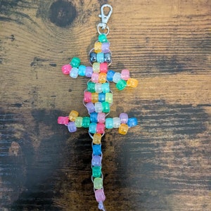 Glow in the Dark Beaded Lizard Keychain Gecko Keychain Pony Bead Lizard ...