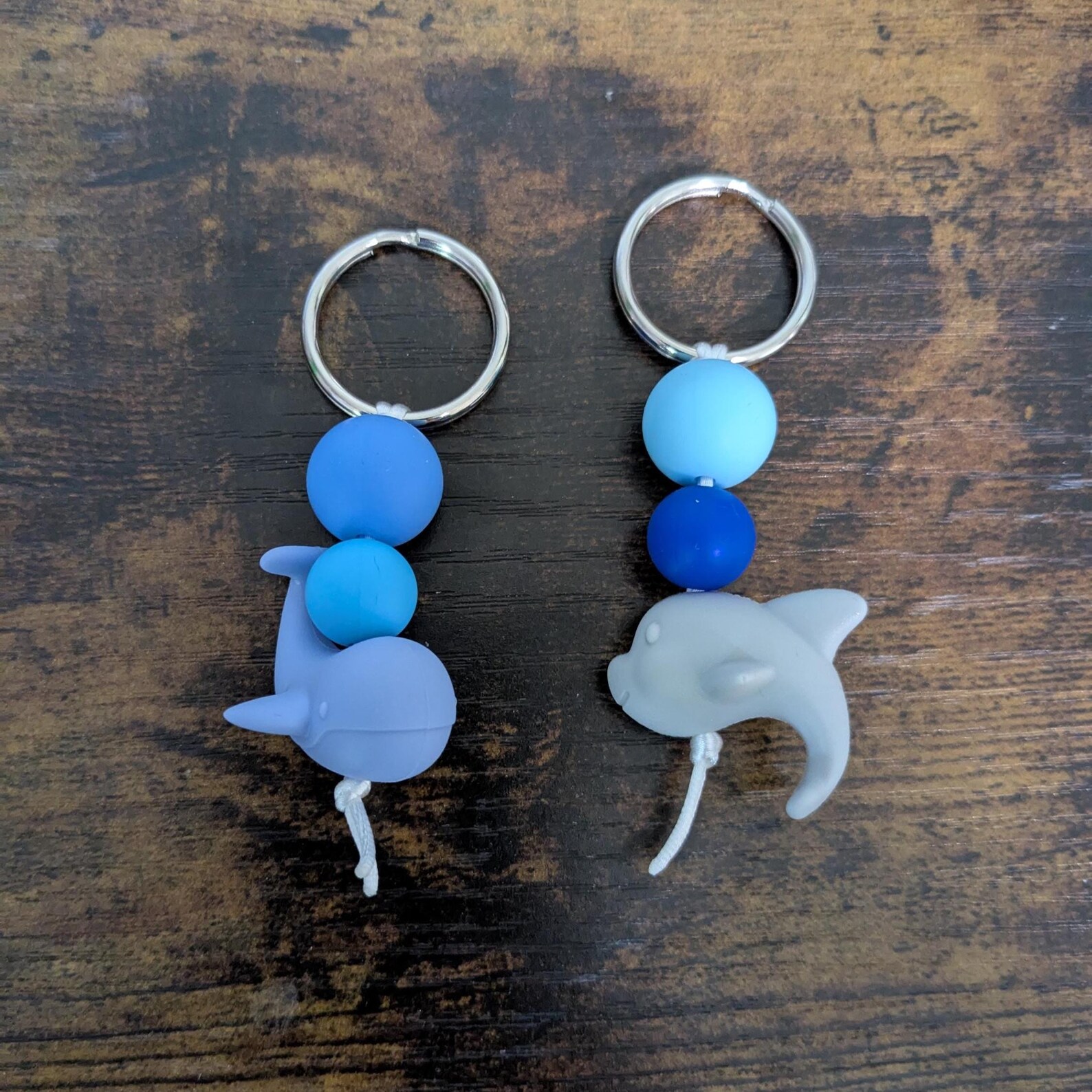 Whale or Dolphin Silicone Bead Keychain | Cute Multicolor Soft Bead ...