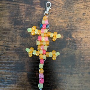 Glow in the Dark Beaded Lizard Keychain Gecko Keychain Pony Bead Lizard ...