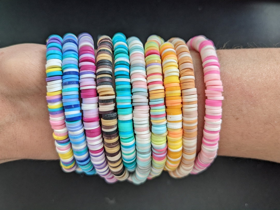 New Colors - Multicolor Bead Bracelet | Heishi Bead Bracelet | Disc ...