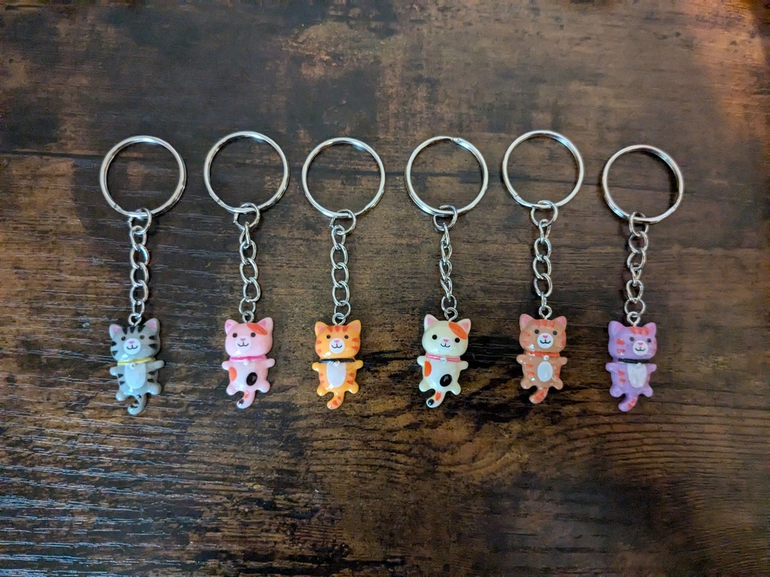 Cute Cat Keychain | Baby Kitten Keychain | Small Animal Keychain | Pet ...