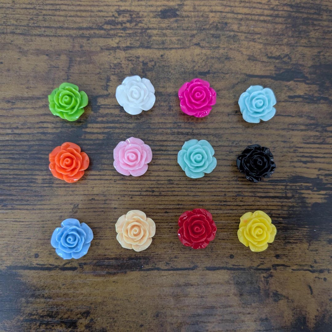 Mini Magnets - Rose Flowers | Set of 12 | Colorful Rainbow Floral ...