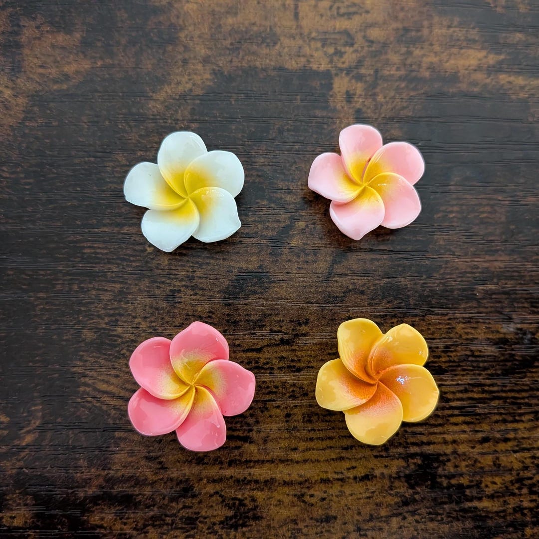 Mini Magnets - Plumeria Flowers | Set of 4 | Unique Tropical Floral ...