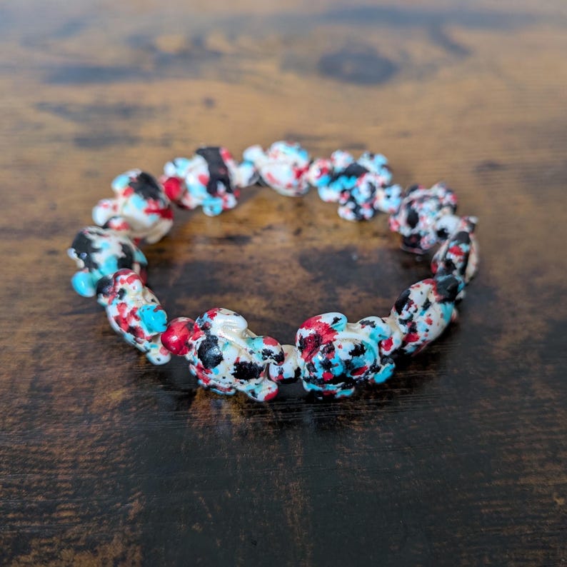 Multicolor Stone Turtle Bead Bracelet | Reptile Beaded Bracelet | Tie ...