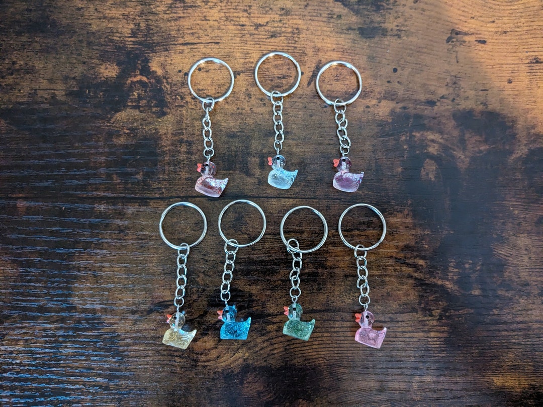 Glitter Clear Duck Keychain | Baby Duckling Keychain | Rubber Duck ...