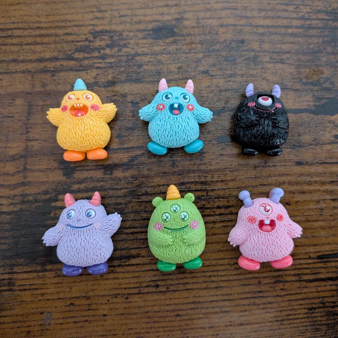 Mini Magnets - Cute Monsters | Set of 6 | Little Cartoon Animal Magnet ...