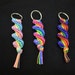 Chunky Rainbow Boondoggle Keychain Rainbow Rexlace Keychain - Etsy