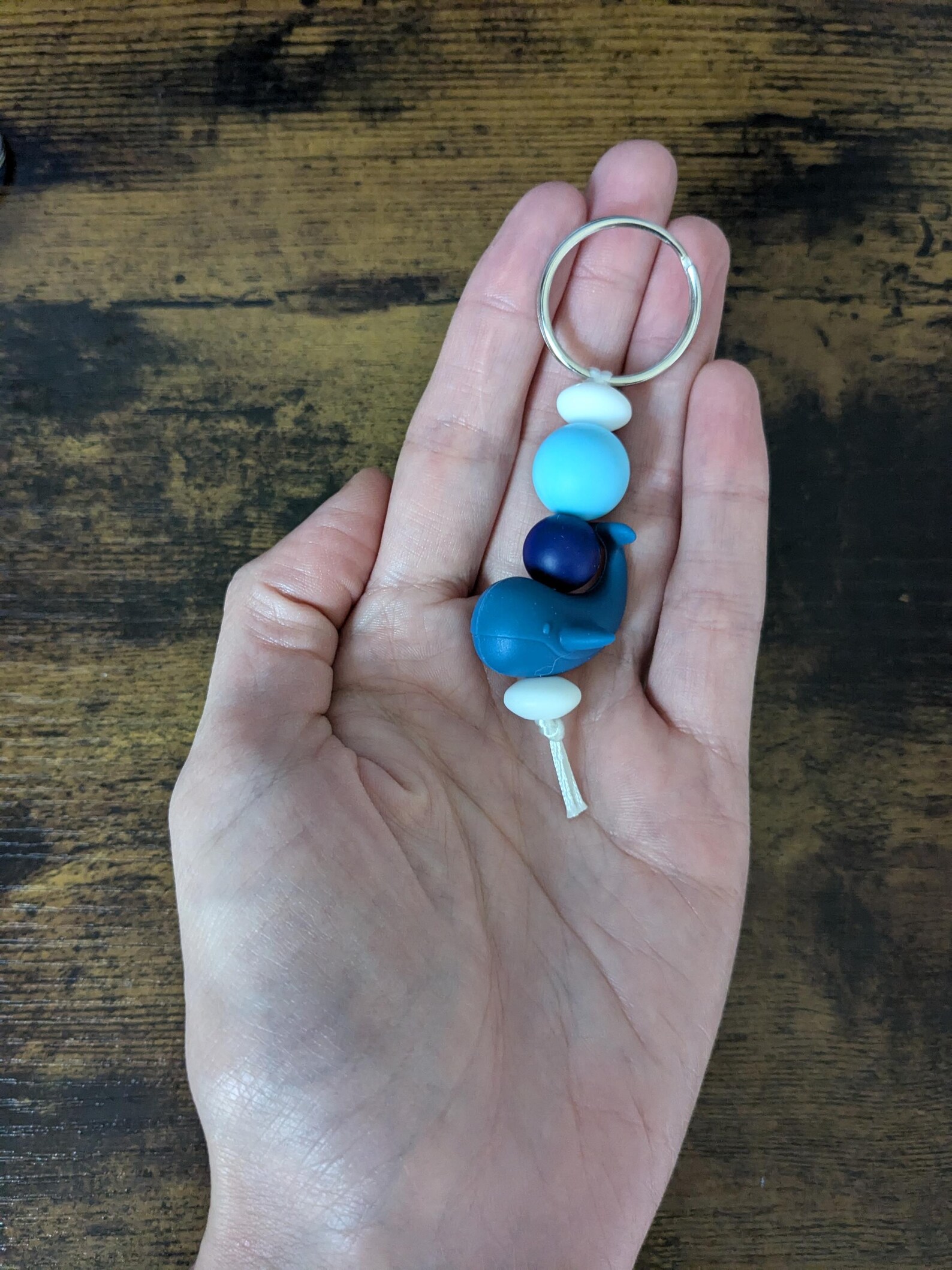 Whale or Dolphin Silicone Bead Keychain | Cute Multicolor Soft Bead ...