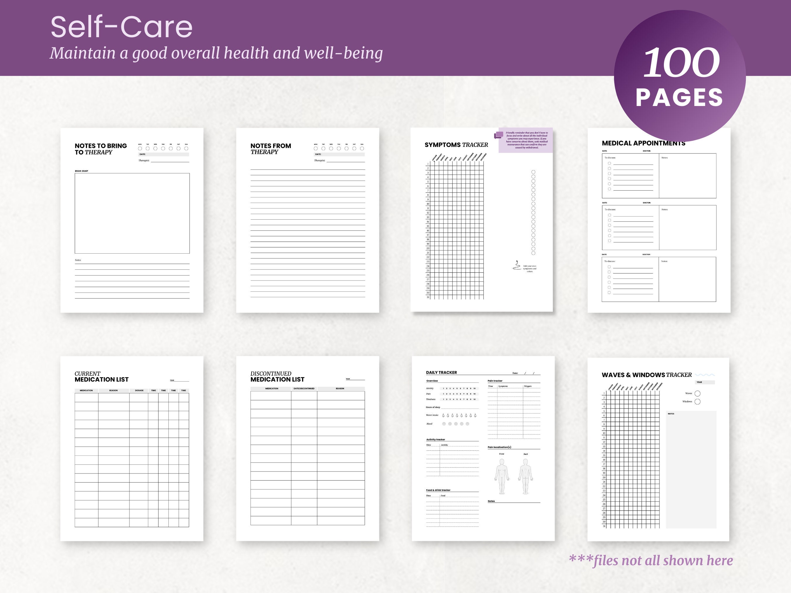 Mental Health RECOVERY Planner - PRINTABLE Drug Tapering Journal ...