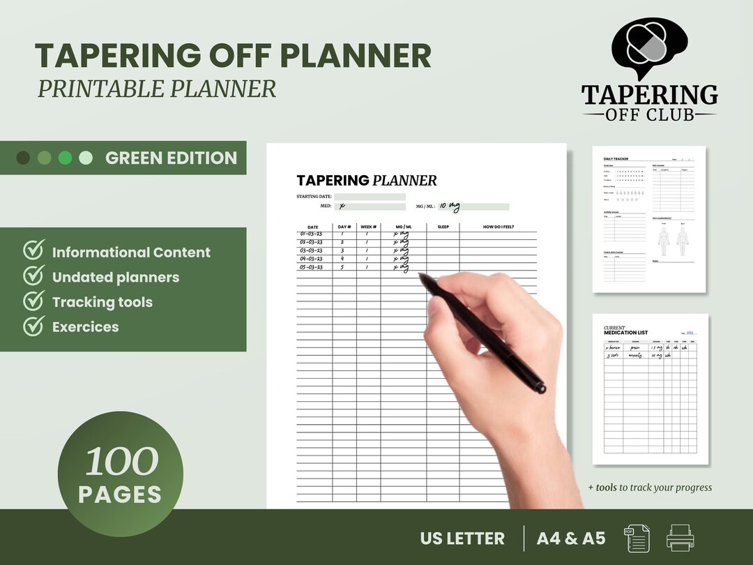 Psychiatric RECOVERY Planner - PRINTABLE Drug Tapering Journal ...