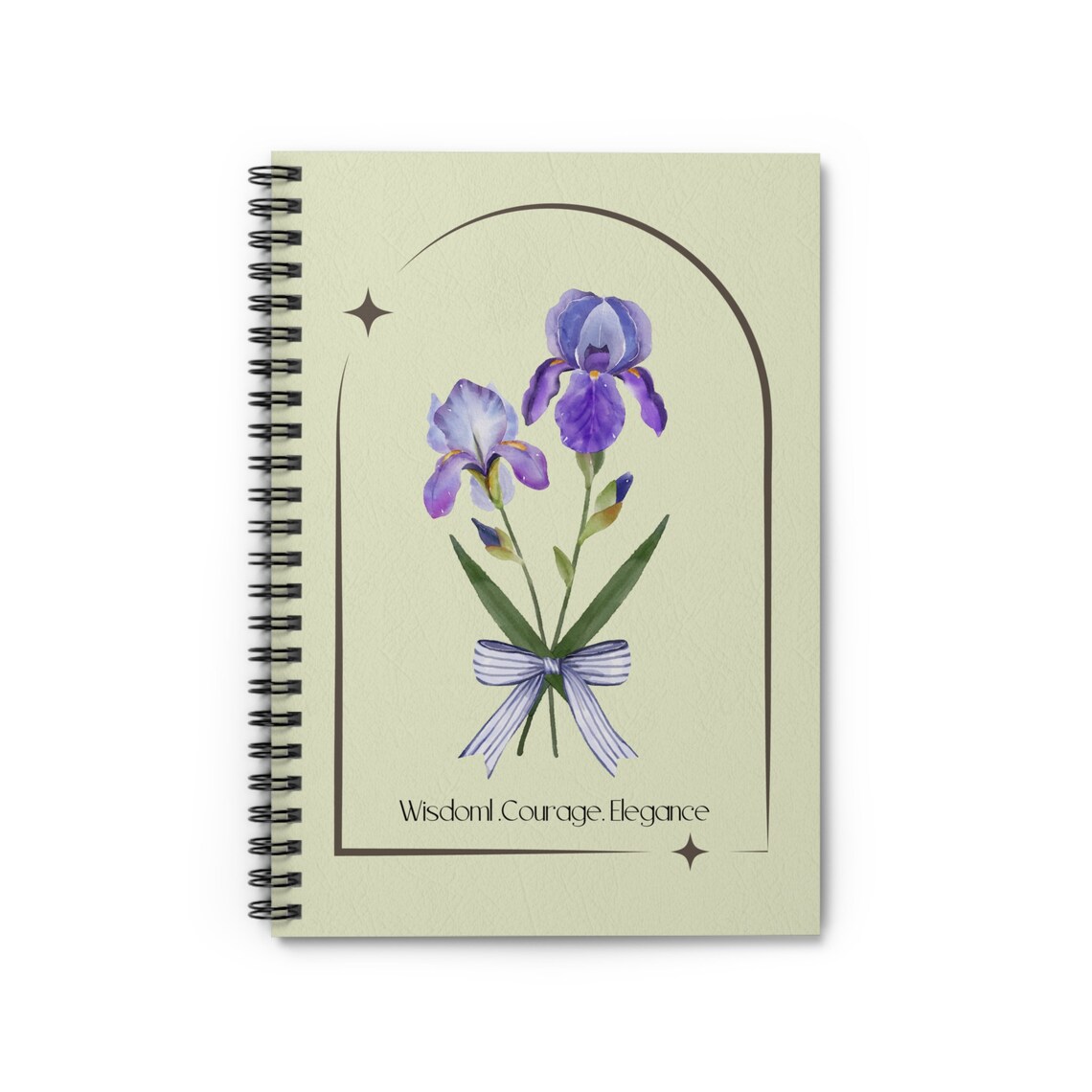 February Iris Birth Flower Spiral Notebook Ruled Line Iris Birth Flower ...