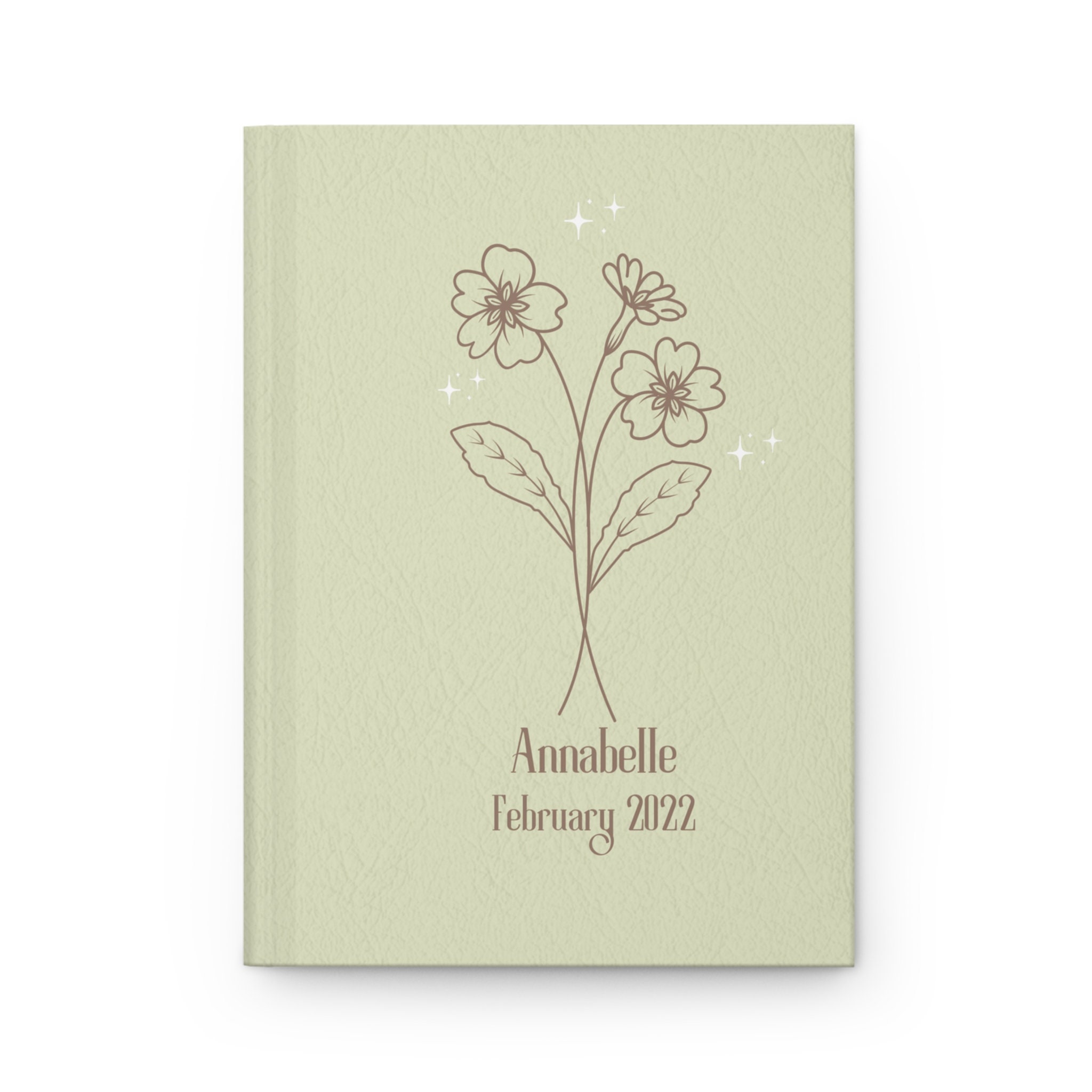 February Primrose Birth Flower Personalized Hardcover Journal Elegant ...
