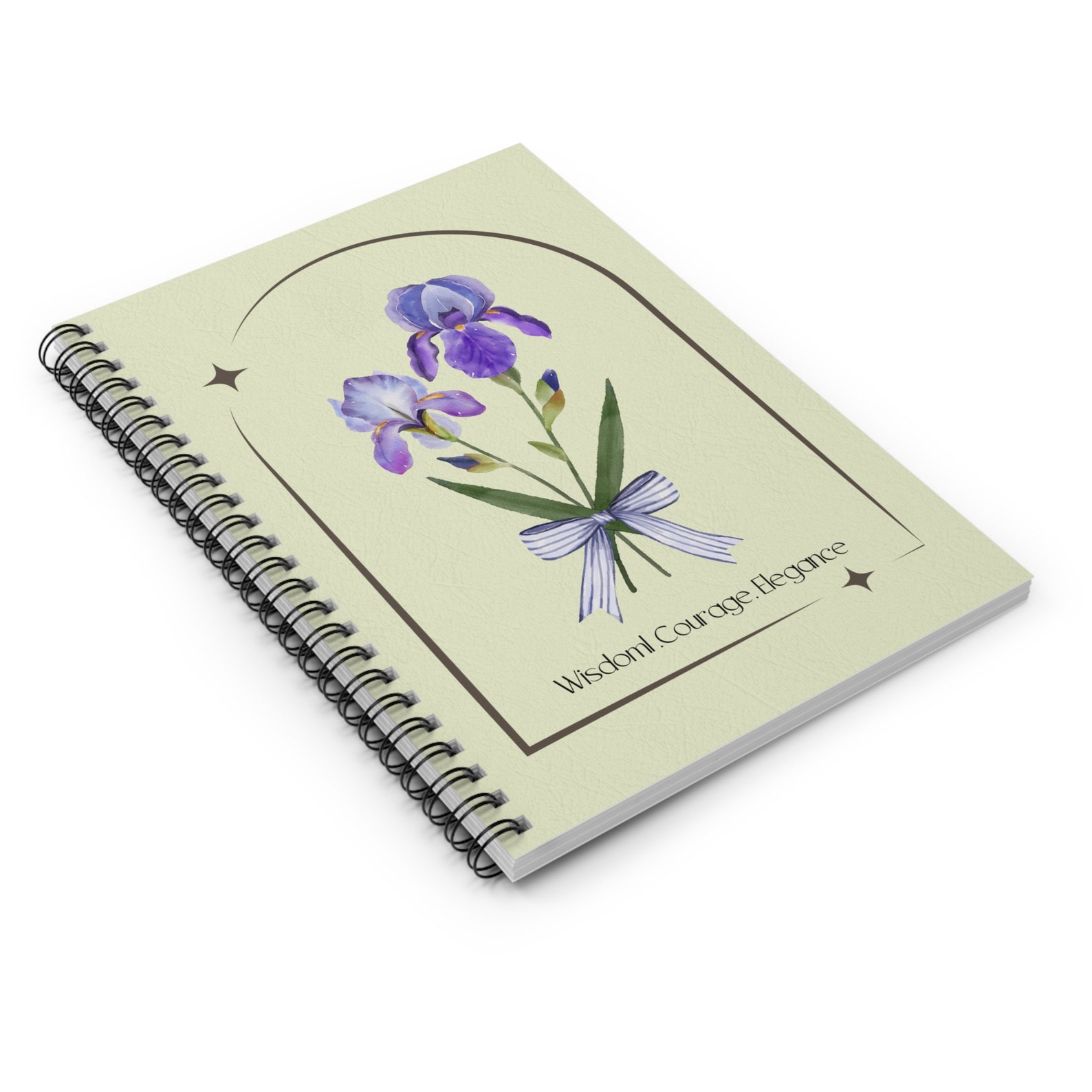 February Iris Birth Flower Spiral Notebook Ruled Line Iris Birth Flower ...