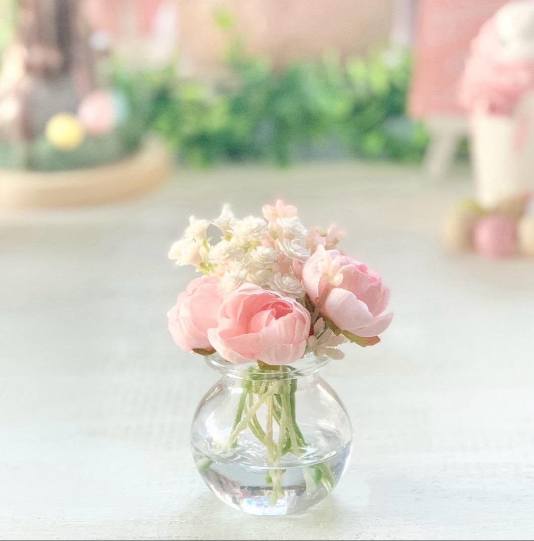 Handmade Pink Floral Arrangement: Spring Tier Tray Decor - Etsy