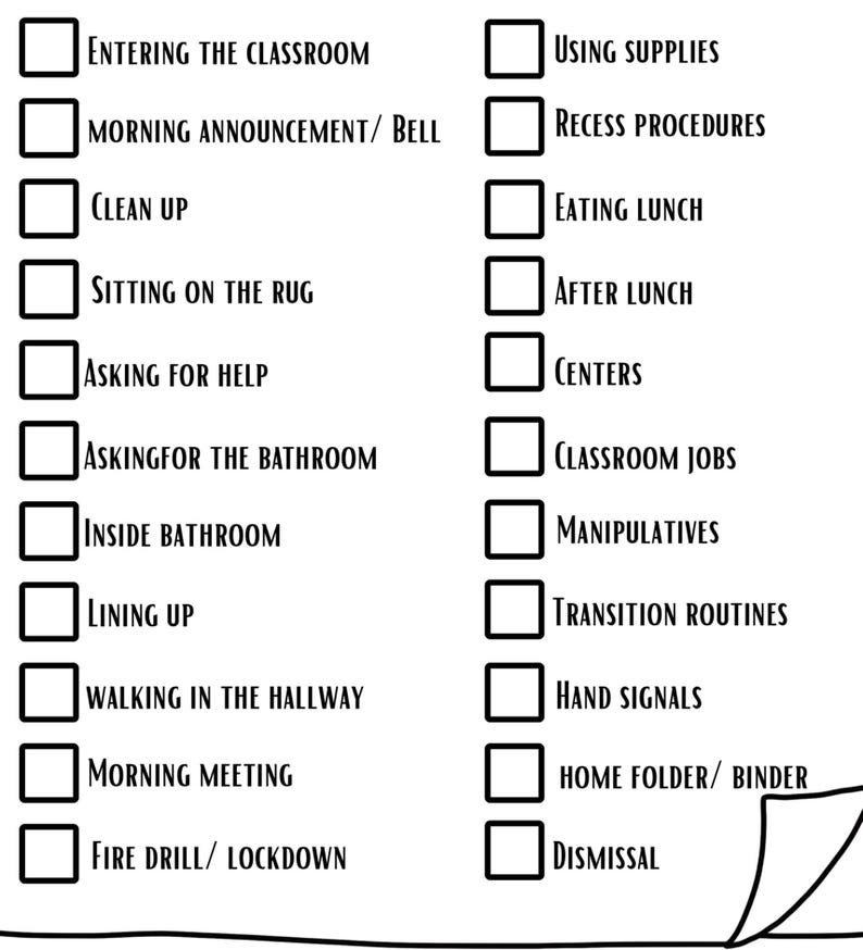Back to School Class Routine Checklist - Etsy