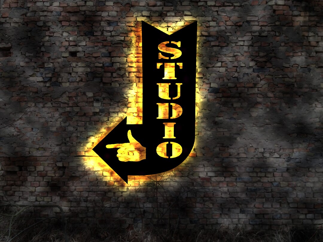 Studio Recording Studio Wall Decal LED Light Sign Sign Gym Image ...