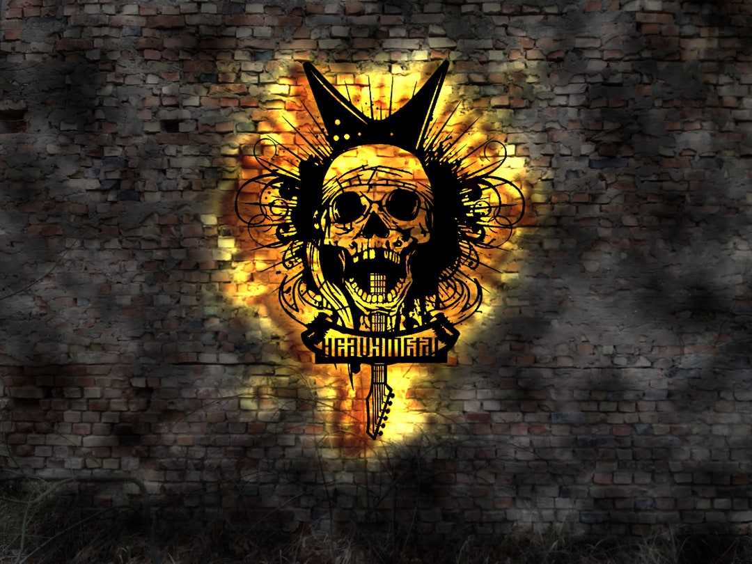 Heavy Metal LED Mural Sign No Tattoo Sticker Car Sticker Guitar Album ...