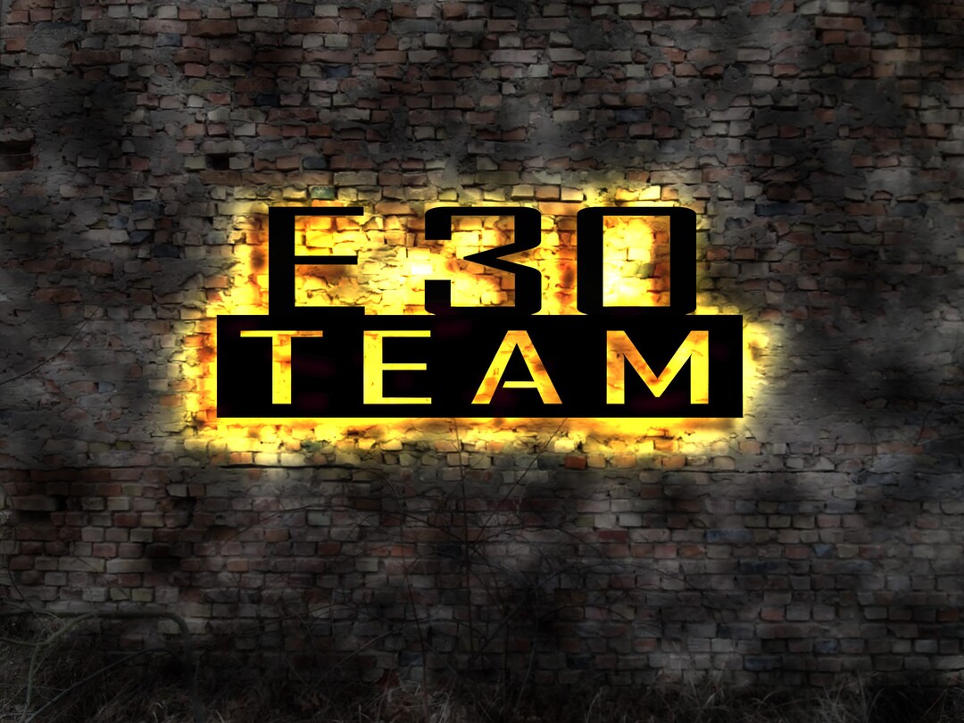 E30 E 30 Team Illuminated Sign Neon Sign No Stencil Doormat - Etsy