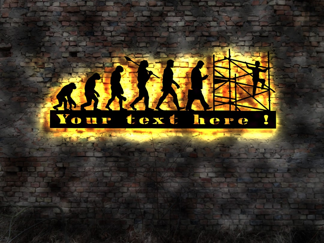 Scaffolding Scaffolding Builder Scaffolding Neon Sign LED Mural Sticker ...