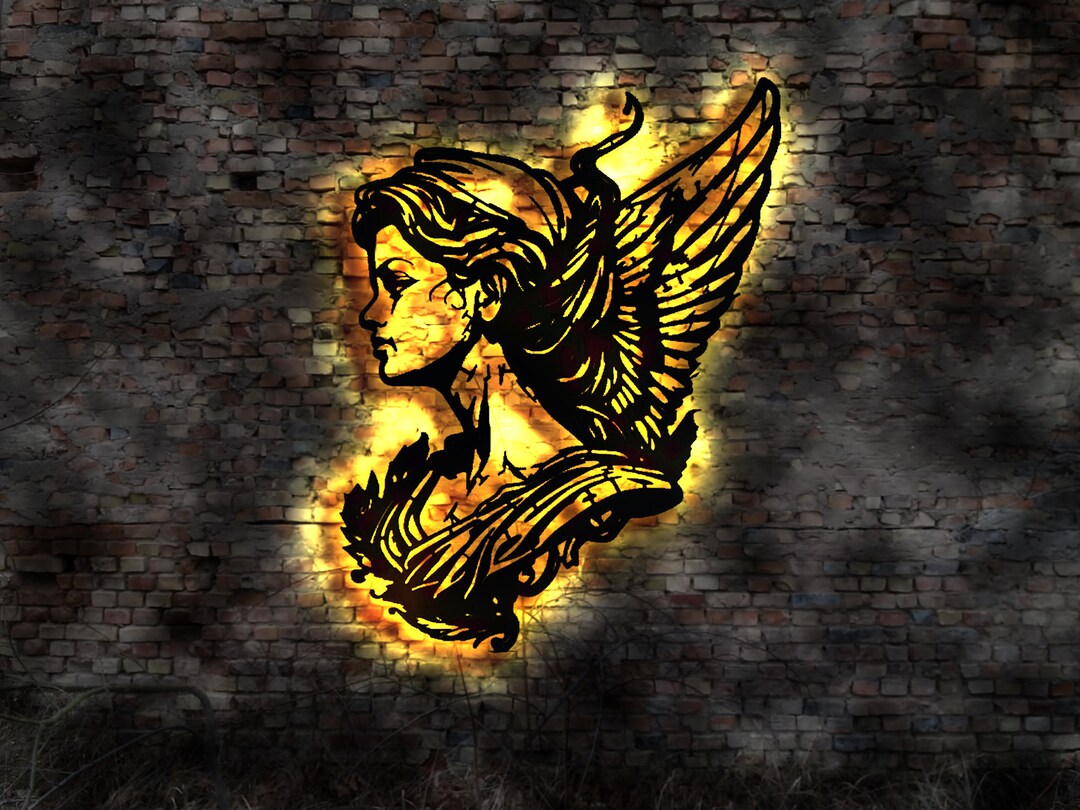 LED Wall Decoration Mural Angel Woman Wings Angel Wings Wall Sticker ...