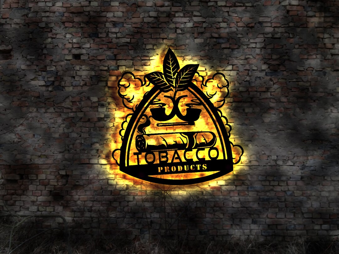 Tabak Waren Tobacco Cigarettes Cigar Sign Neon Sign Illuminated ...