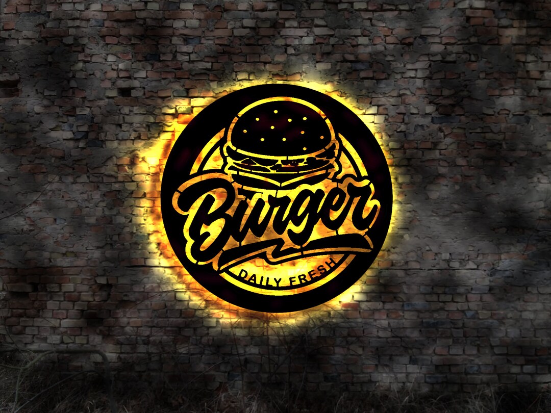 Burger Fast Food Pizza Display Sticker Wall Decal Metal Sign ...