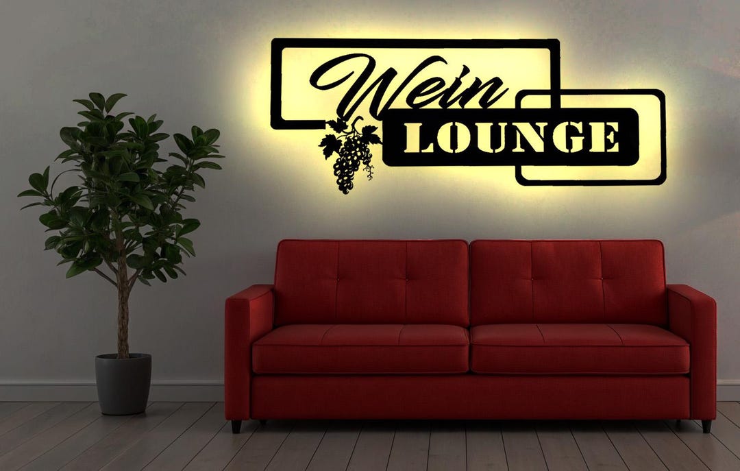 Wine Lounge LED Sign Wine Gifts Wine Merchant Wall Sticker - Etsy