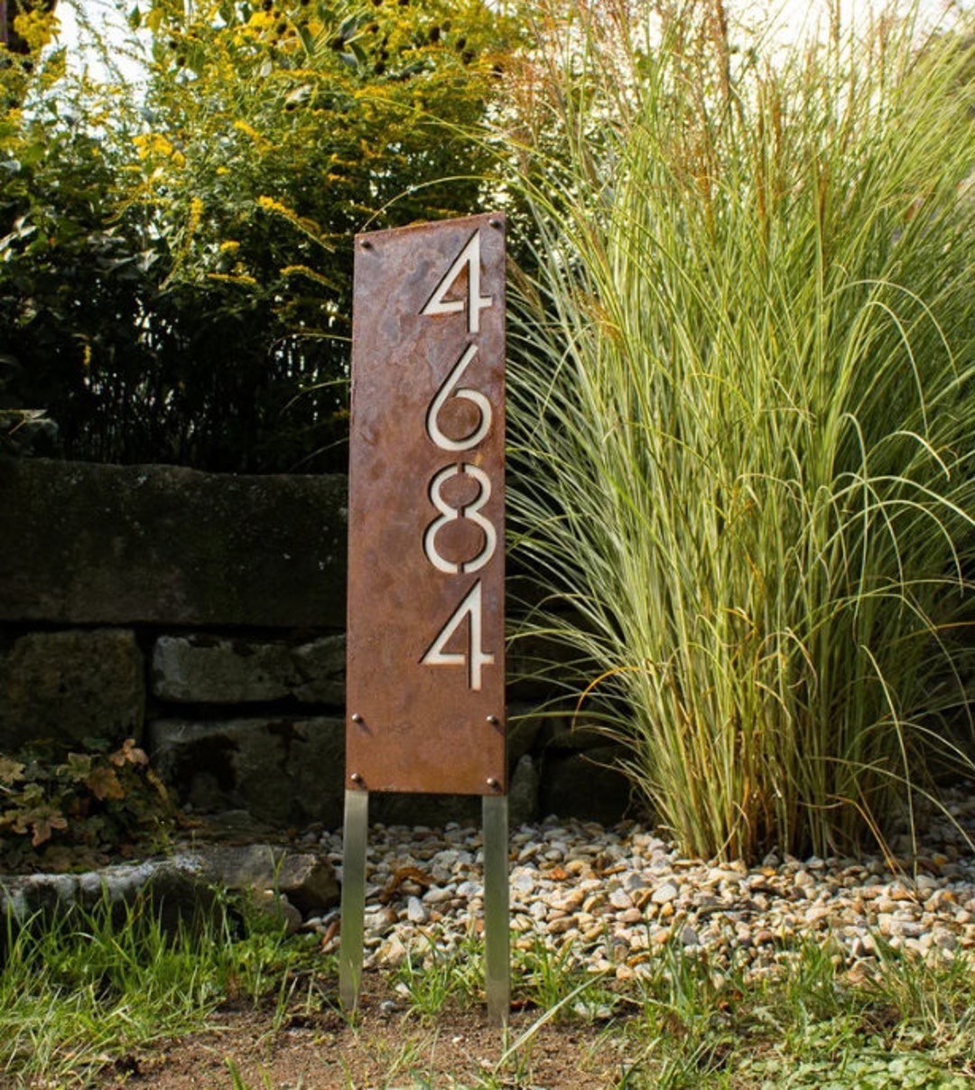 Stainless Steel Address Plate With Inserts Custom Address Sign Yard ...