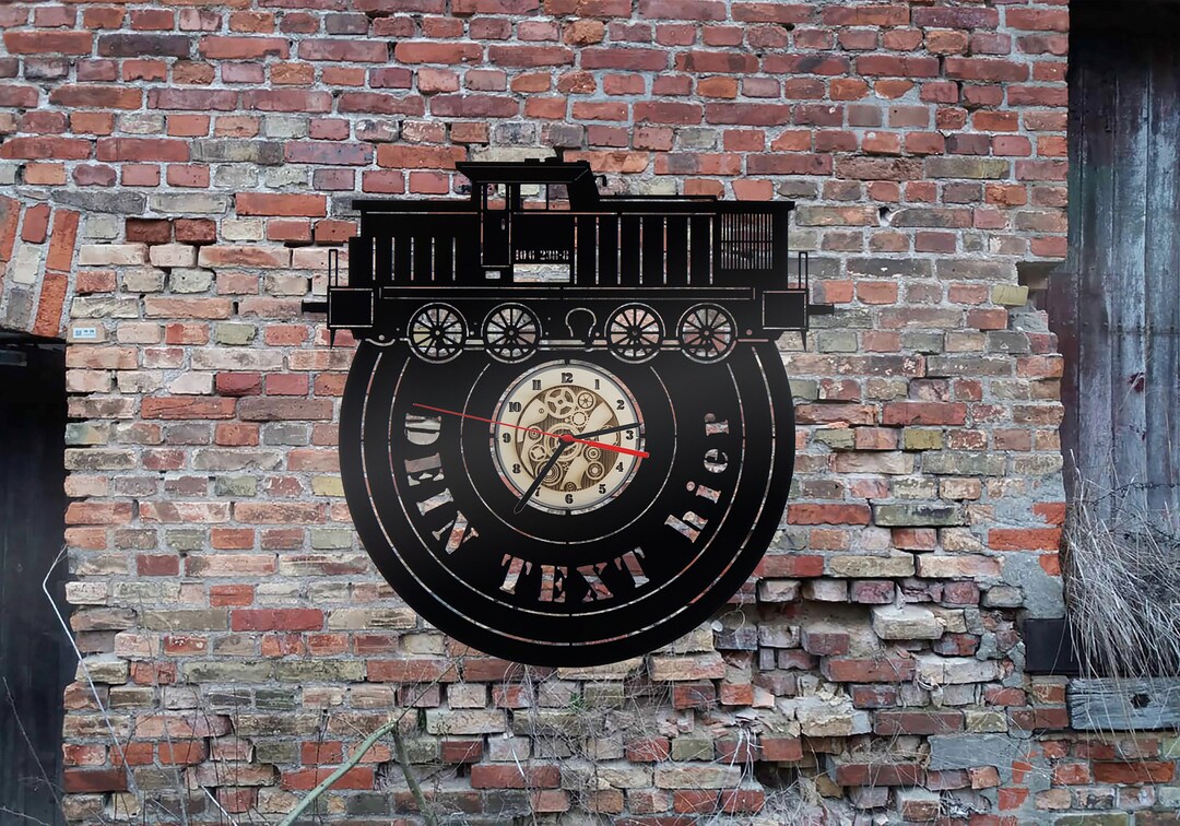 Wall Clock GDR Locomotive Railway Sign Rail Wagon Train Station Model ...