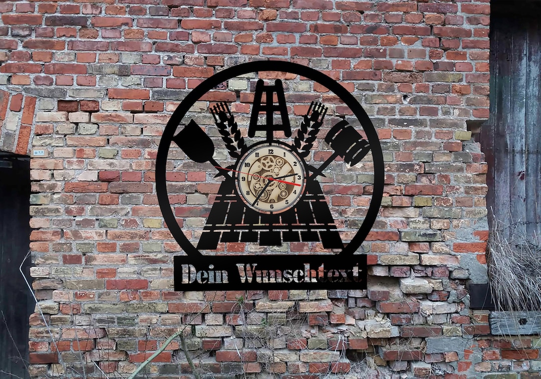 Wall Clock Clock Wooden Clock Clocks Dial Clock Brewer Guild Sign Coat ...