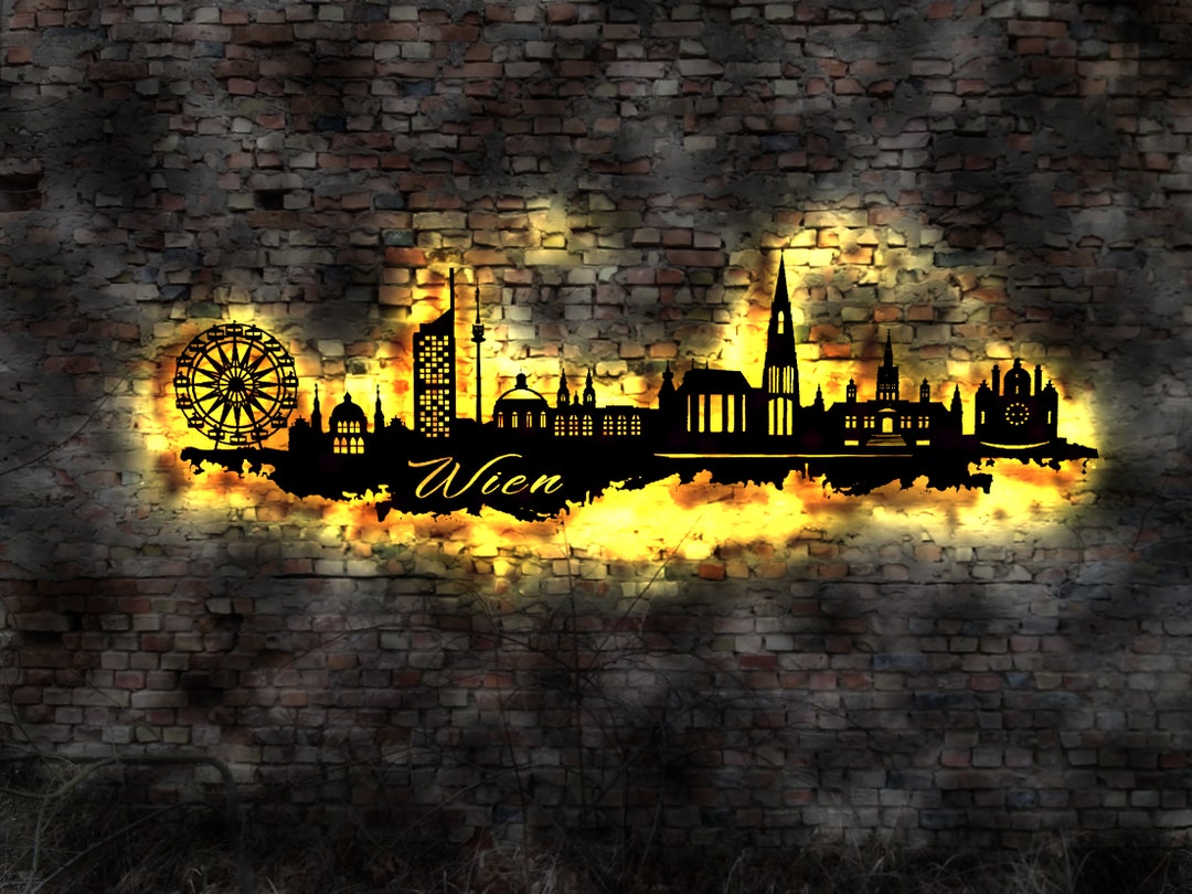 Skyline Vienna Vienna Austria Mural Wood City AK Map City Map Wall ...