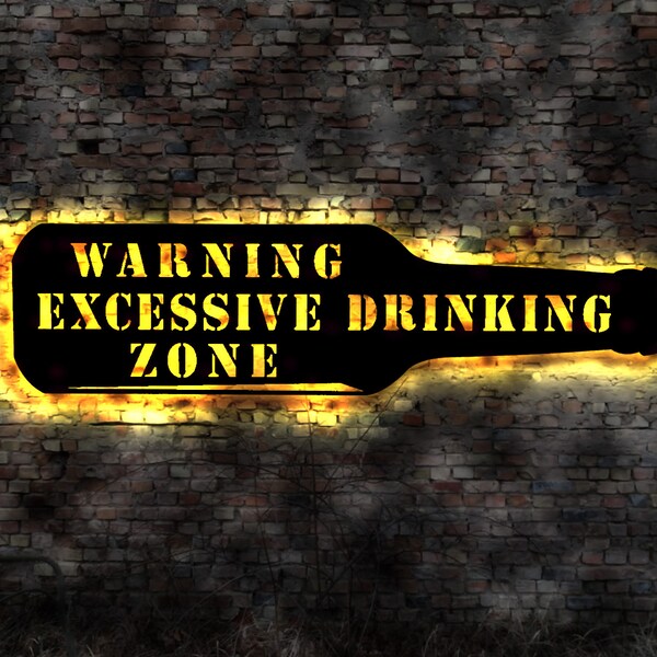 Warning Alcohol Tin Sign - Etsy