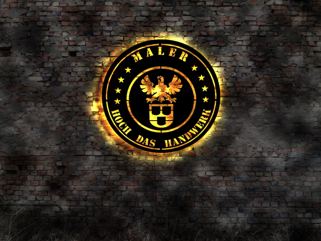 Painter Craft Guild Sign Sign Sticker Advertising Ladder Paint Brush ...