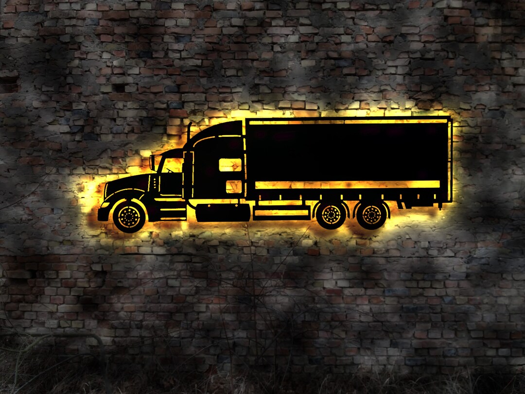 3D LED Wall Picture Illuminated Sign Truck US Car Lorry Trailer Sign ...