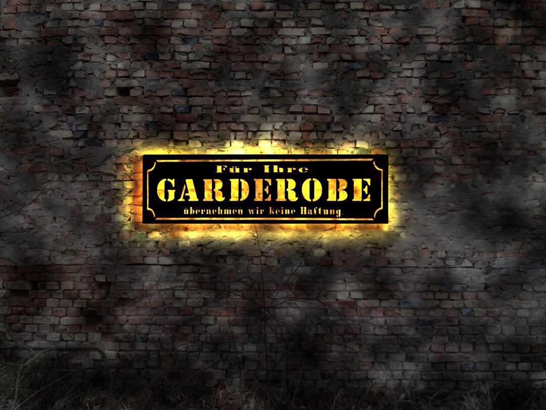 3D LED Sign Cloakroom Gastro Restaurant Beer Cellar Beer Bar Sign Metal ...