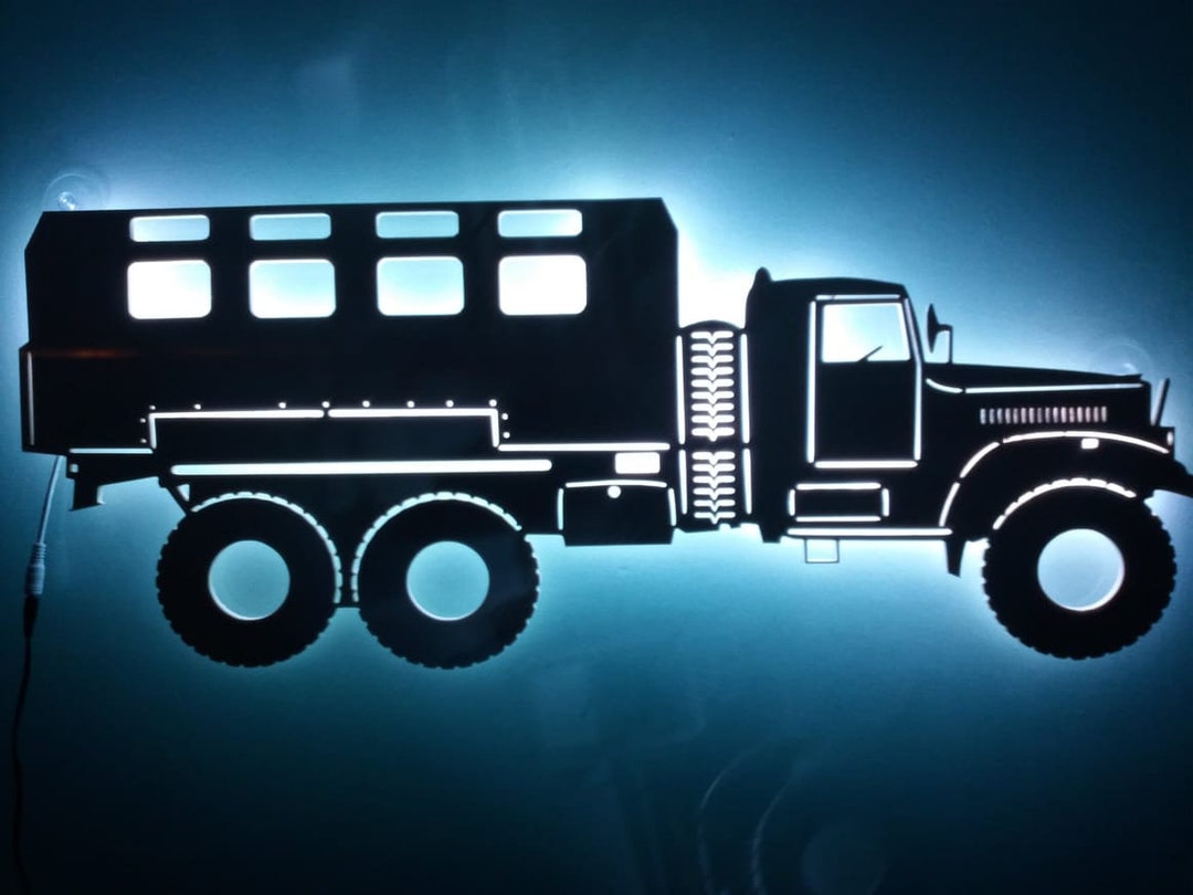 GDR Truck LED Mural Transporter Tipper Truck Small Van Neon Sign Sign ...