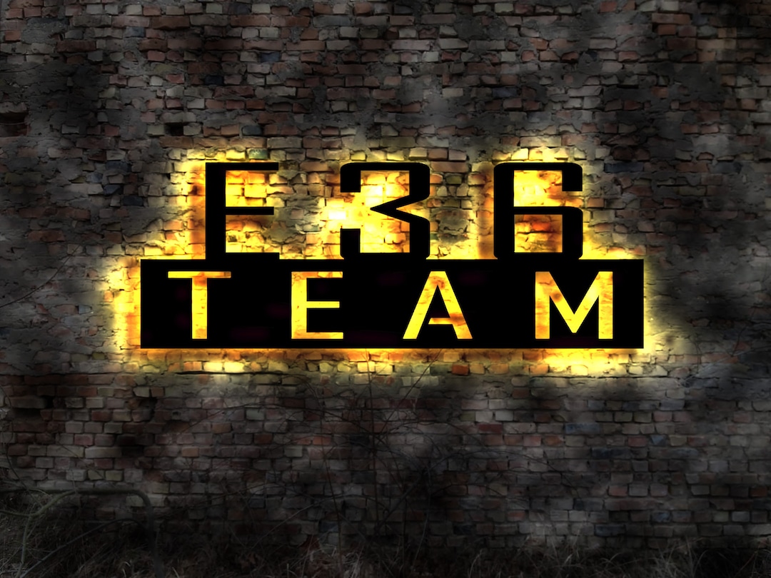 E36 E 36 Team Illuminated Sign Neon Sign No Template Floor Mat Sticker ...