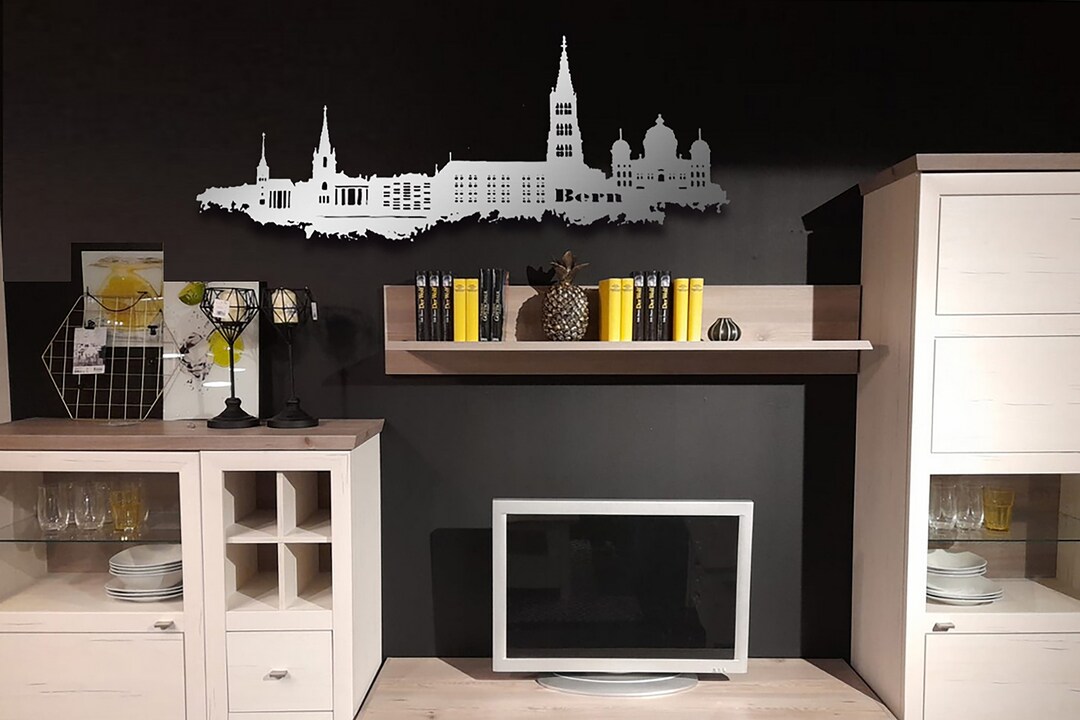 Stainless Steel Skyline City of Bern Wall Art Steel Rustproof ...